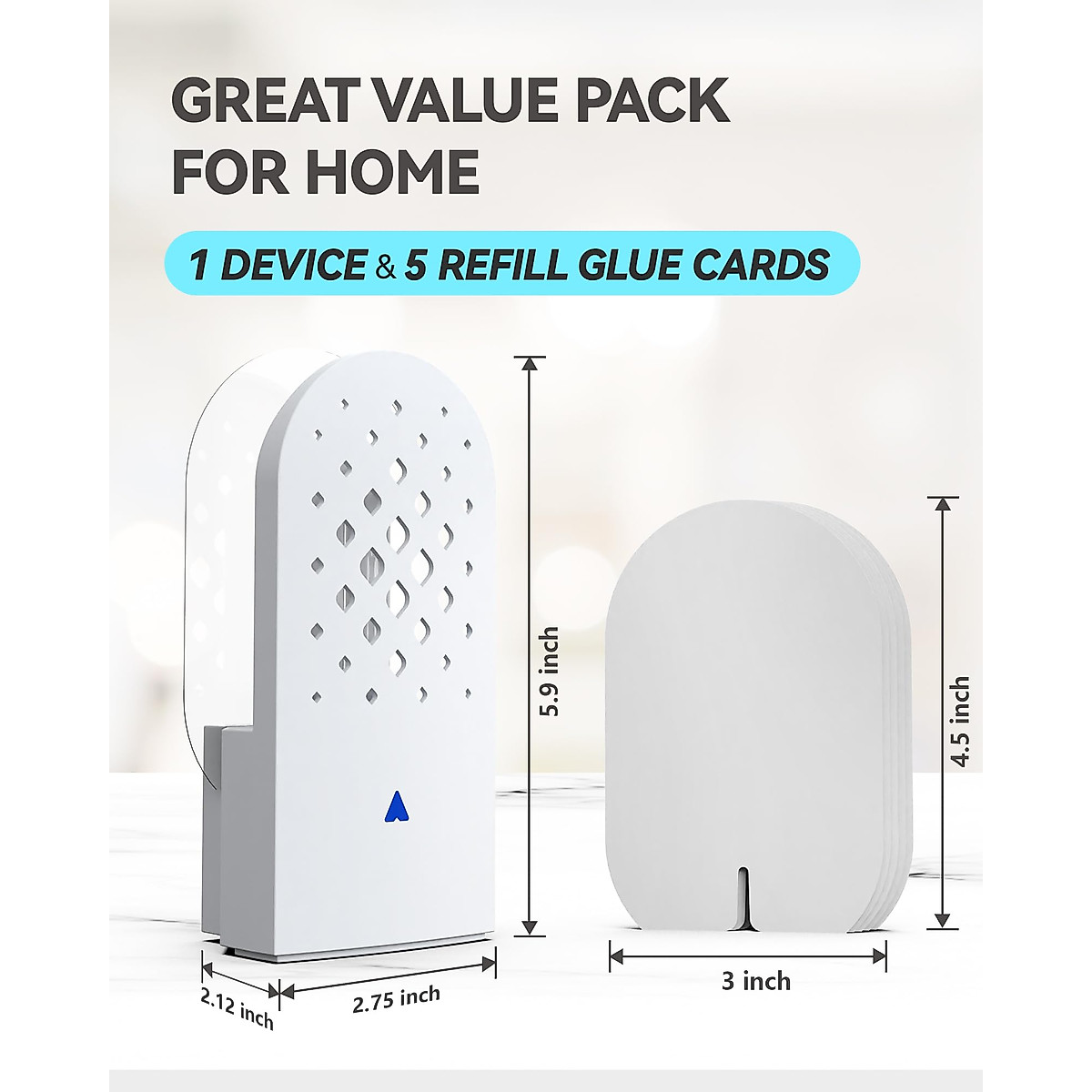 Double-Sided Glue Card Fly Trap Indoor with Plug-in UV Light, Noiseless Fruit Fly Traps for Indoors, Gnat Traps for House Indoor Pest Control, Sticky Mosquito Trap Flying Insect Trap Killer Catcher