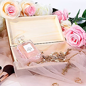 Unfinished Wooden Box with Hinged Lid, 7.8x5.1x1.96 Inches Wood Cigar Box Rectangle Keepsake Box Clasp Wood Box, Storage Box for DIY Crafts, Home Deocration, Jewelry