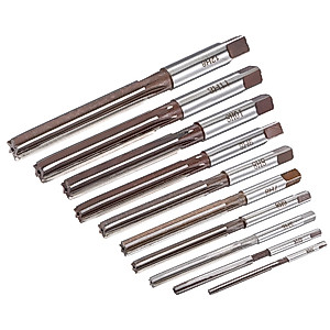 uxcell Hand Reamers Set H8 Accuracy Alloy Tool Steel 6 Flutes Straight Shank Milling Cutter Tool 10pcs (3mm, 4mm, 5mm, 6mm, 7mm, 8mm, 9mm, 10mm, 11mm, 12mm)
