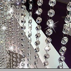 Ulove Prs Acrylic Teardrop Crystal, Chandelier Pendants Parts Beads, Garland Hanging Bead, Crystal Beaded for Wedding Party Centerpiece Tree Decoration (12 pcs)