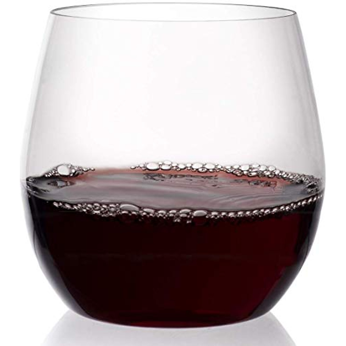 Circleware Downtown Stemless Wine Lead-Free Glass Cups for Bar, Water, Juice, Whiskey & Beverage Drinks, 4 Count (Pack of 1), Clear