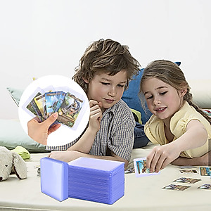 Card Sleeves, SEPGLITTER 160Pcs Hard Plastic Trading Card Sleeves 60Pcs Hard Plastic Card Sleeves and 100Pcs Clear Soft Sleeves for Baseball Card Protective Cards Game Cards Sports Cards(3 x 4 Inch)