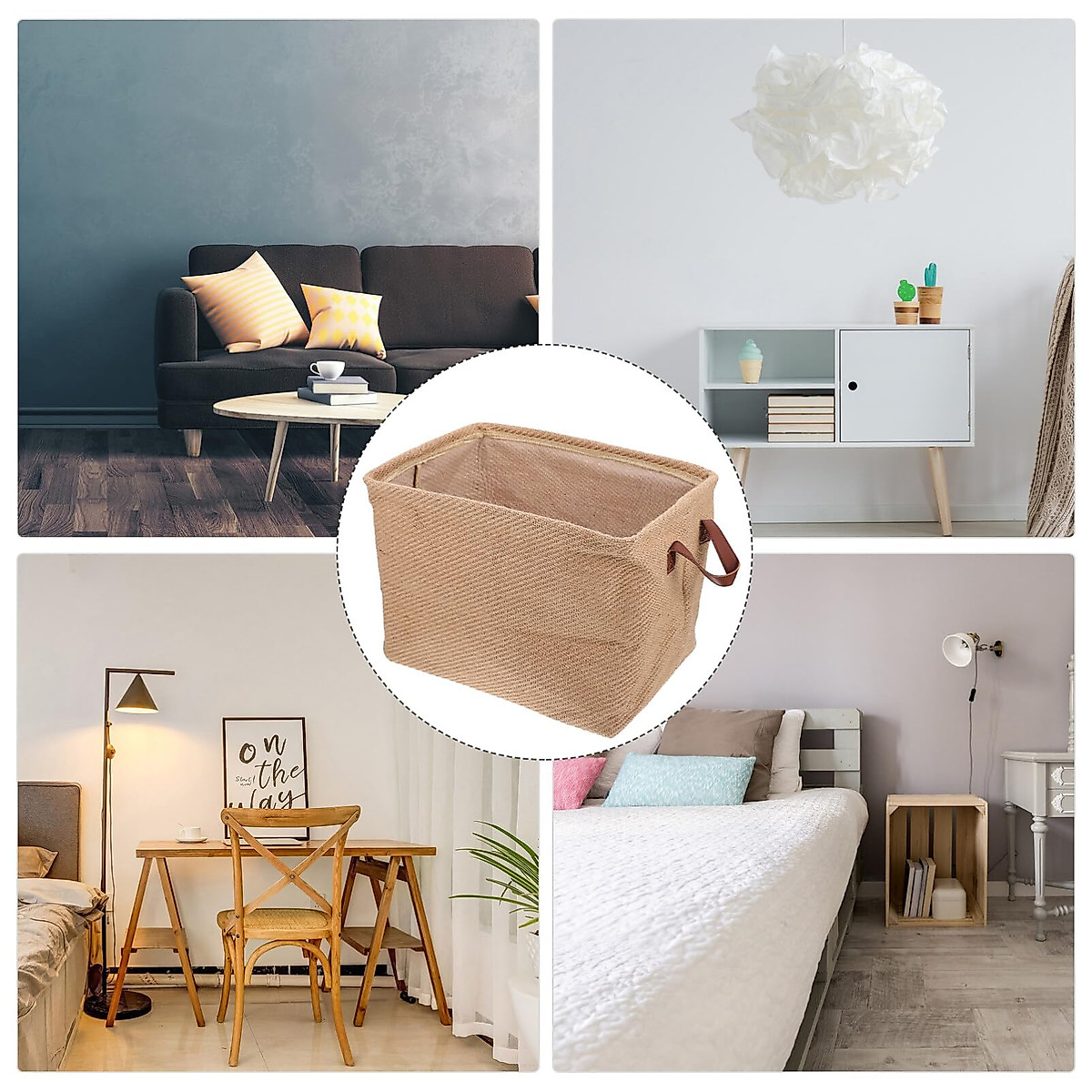 Alipis Foldable Storage Basket Folding Laundry Basket 1pc Jute Storage Basket Cylinder Baby Pe Waterproof Layer Wardrobe Basket Collapsing Laundry Baskets Jute Storage Box