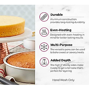 Wilton Small and Tall Aluminum 2 x 6-inch Layer Cake Pan Set, 2- Piece