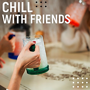 Granatan Beer Mugs with Gel Freezer 16 oz, Double Walled Beer Mugs with Handles, Color Handles Set Of 4