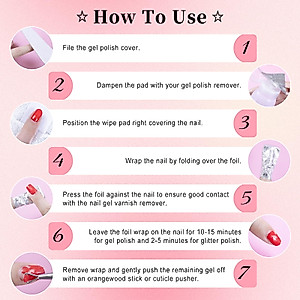 NXJ INFILILA Nail Foil - 300PCS Foil Nail Wraps Gel Nail Polish Remover Foil Wraps for Nails, Soak Off Gel Remover with Larger Cotton Pad for Removing Nail Polish at Home