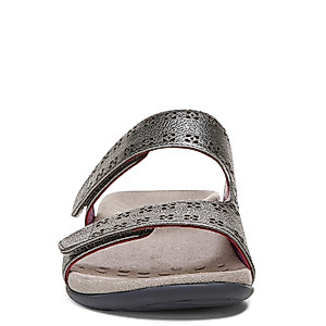 Vionic Nakia Women's Adjustable Slide Orthotic Sandals Pewter - 7.5 Wide