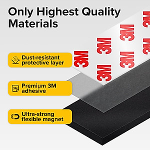 Flexible Magnetic Tape - 1 Inch x 10 Feet Magnetic Strip with Strong Self Adhesive - Ideal Magnetic Roll for Craft and DIY Projects - Sticky Magnets for Fridge and Dry Erase Board