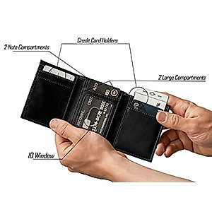 Rico Industries NFL Dallas Cowboys Laser Engraved Black Portable Charger Keychain (Universal for all phones) and Tri-Fold Wallet Gift - Great Gift Item