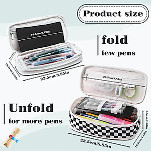 GEHORDEN Big Capacity Pencil Case Portable Stationery Pen Bag With Zipper Capacity Pencil Pouch Organizer for Office College School (Black)