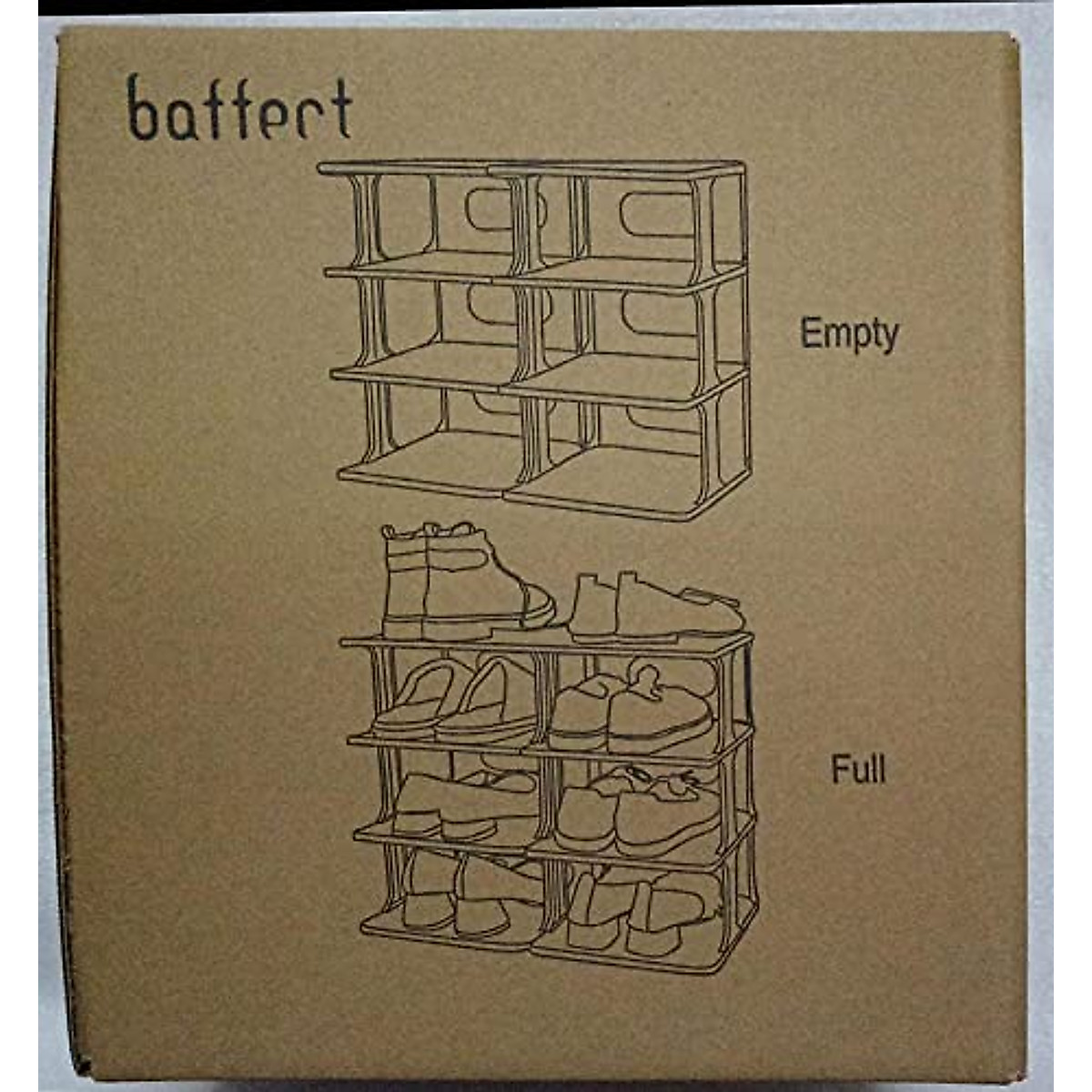 Baffect Shoe Rack Organizer, DIY Free Combination Plastic Shoe Storage, Stackable 8 Pair Shoe Shelf for Closet, Entryway and Hallway (4 Tiers)
