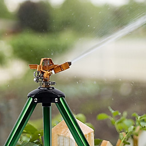 Twinkle Star Impact Sprinkler on Tripod Base, Quick Connector and Product Adapter Set, 360 Degree Coverage, 2 Pack