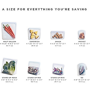 Stasher Silicone Reusable Storage Bag, 2 Sandwich (Aqua + Ash) | Food Meal Prep Storage Container | Lunch, Travel, Makeup, Gym Bag | Freezer, Oven, Microwave, Dishwasher Safe, Leakproof