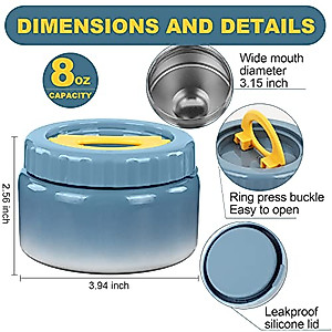 AOHEA Kids Thermos for Hot/Cold Food for School, 8oz Kids Lunch Thermos Insulated Food Container(Gradient-Blue)