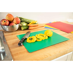Professional Kitchen Cutting Board Mats - Flexible 4 Color Set, 15 x 12 Inch NSF