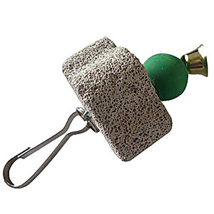 Kassbest Bird Parrot Chewing Toys,Natural Rattan Ball Shredder Toy Cage Foraging Shredder Toy and Bird Beak Grinding Stone Lava Block Calcium Supplement for Budgie Lovebirds Conures Parakeet 2 Pack