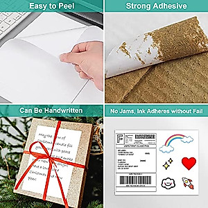 MFLABEL Half Sheet Labels Laser/Ink Jet Shipping Labels 8.5 x 11 Inches Packaging Labels, Address Labels for Laser & Inkjet Printers, 500 Count(250 Sheets)