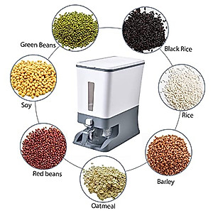 GIANNE Rice Dispenser, Rice Container + Measuring Cup + Spoon Pink Rabbit, Rice Storage, Automatic Rice Dispenser, Grain Container with Lid Moisture Proof Measuring