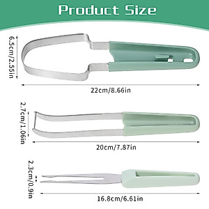 Andibro 3-in-1 Watermelon Fork Slicer Cutter, Stainless Steel Watermelon Popsicle Cutter Metal Melon Cutter Knife Portability Watermelon Cutter Slicer Tool for Camping Kitchen Gadgets(green)