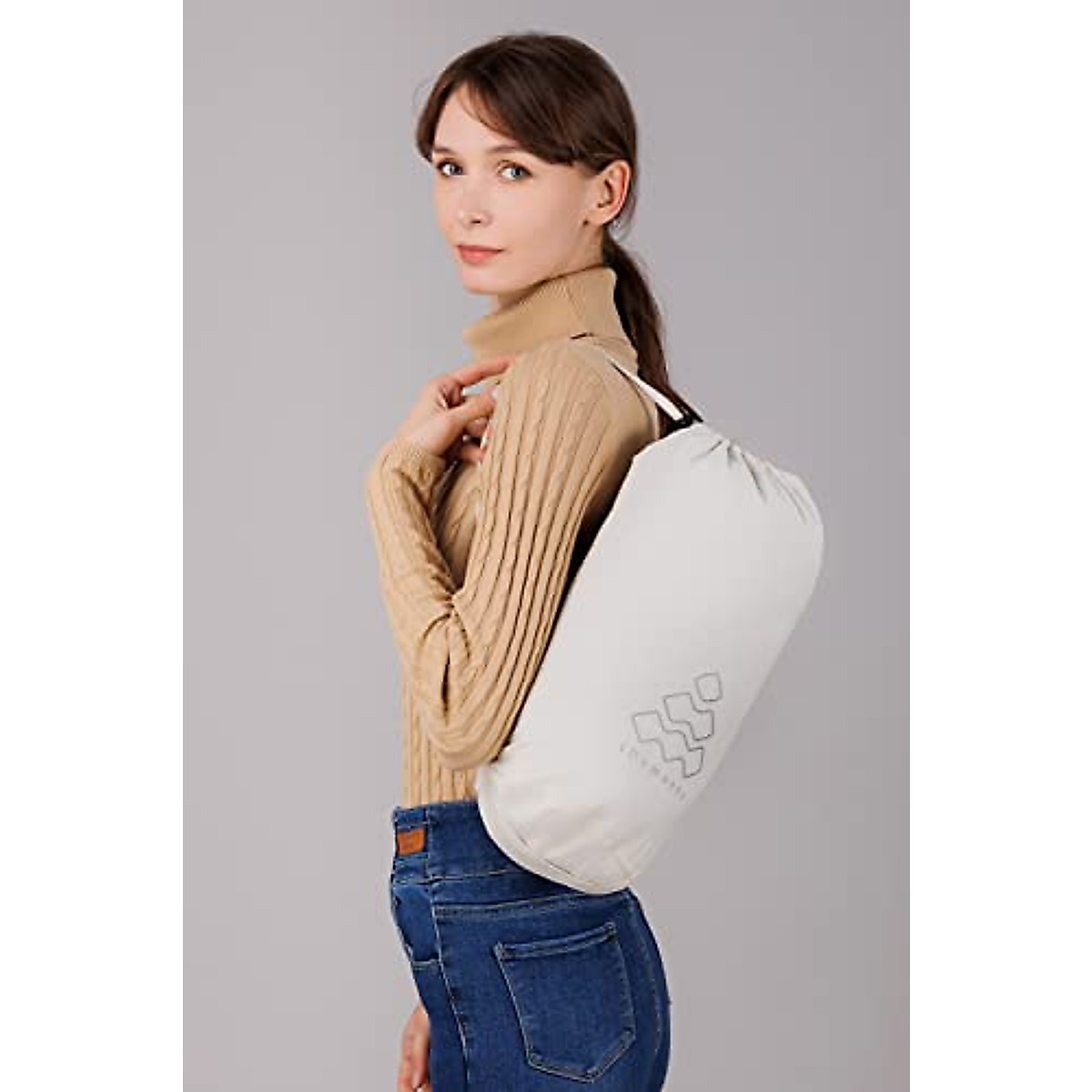 iDomosee Clothes Storage Bag, Down Jacket Portable Storage Bag Dustproof Drawstring Bag Travel Storage Pouch for Home, Luggage, Storage Accessories