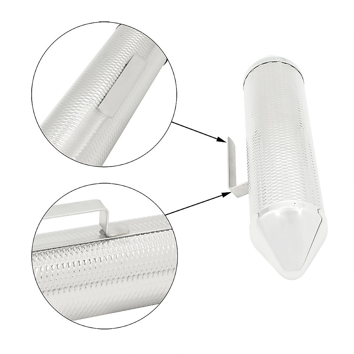 Mowind Stainless Steel Metal Guiro Percussion Instrument Musical Training Tool with Scraper