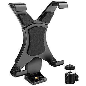 6amLifestyle iPad Tripod Mount Adapter with 360° Rotatable Ball Head, iPad Holder for Tripod, Fits 5” to 7.9” Tablets for Video Recording, Compatible with iPad Mini, Air, Pro 9.7/10.5/11