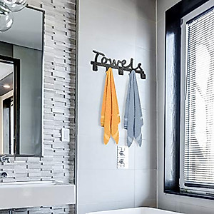 Qualward Bathroom Towel Rack for Wall Mount – Space Saving and Easy to Install Towel Holder Hooks for Bathroom Organizer Towels Robes Clothing, Kitchen, Pool(1 Pack)