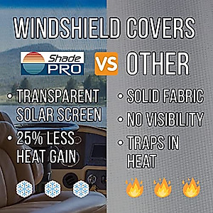 ShadePro - ShadeMaster RV Windshield Sunshade - Front Window Cover Screen Shade for Monaco RVs - Class A Motorhome Windshield Cover - Includes Passenger & Driver Window Covers