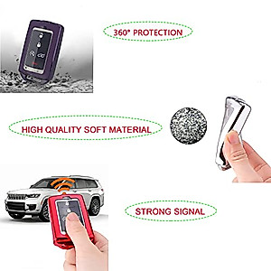 Guibuhuse Protective Casing Soft Key Fob Cover Fit for Jeep Grand Cherokee Grand Wagoneer