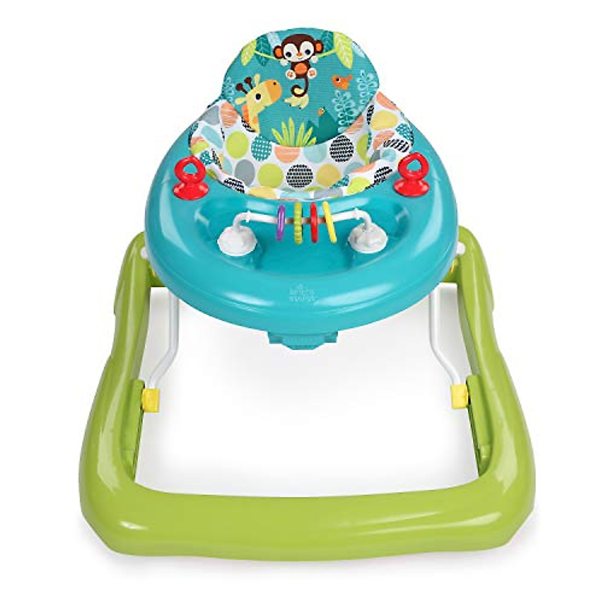Bright Starts Giggling Safari Walker with Easy Fold Frame for Storage, Ages 6 Months +