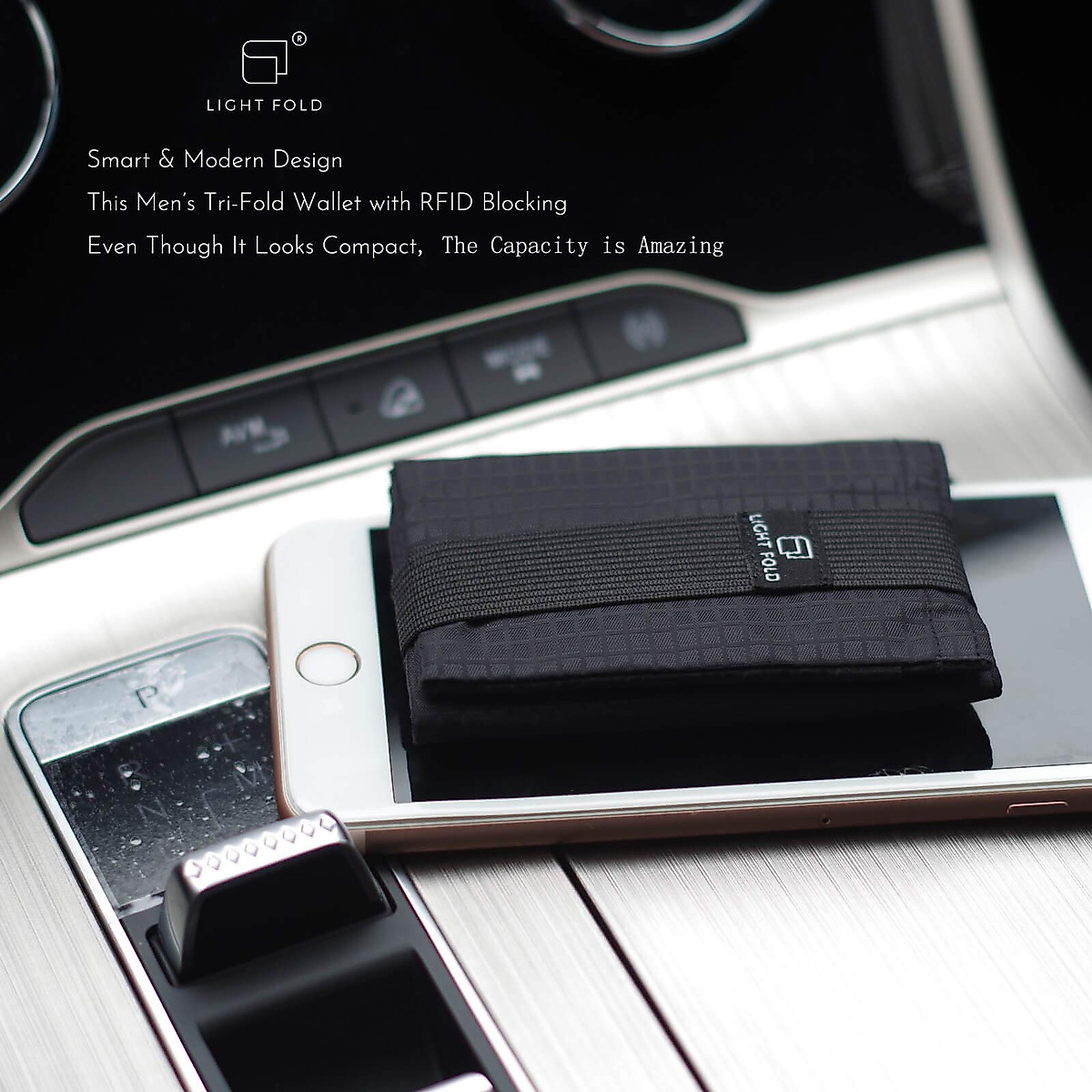 LIGHT FOLD Slim Minimalist Wallets for Men Trifold Nylon Card Holder Men's Wallet Ultra Thin & Stylish Design Front Pocket Wallet with RFID Blocking Hold Up to 12 Cards & Cash