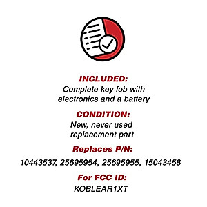 KeylessOption Keyless Entry Remote Key Fob Replacement for 10443537 -Red