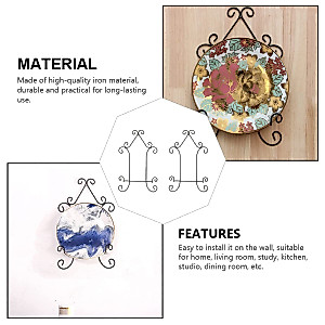 YARNOW 4 Pcs Plate Hangers Plate Holder for Wall Artwork Display Support Canvas Painting Holder Rack Artwork Wall