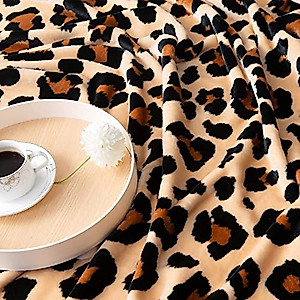 Hughapy Cheetah Blanket, Soft Flannel Leopard Print Blanket, Fleece Leisure Blanket for Bed Sofa Couch, Suitable Trip Picnic Lightweight Warm Decorative Blanket for All Seasons (Brown, 60 x 80 inches)