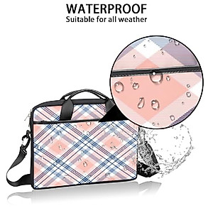 Checkered Pattern Laptop Computer Bag Waterproof Shoulder Messenger Bag 13-15 inch Durable Laptop Tote Bag with Shoulder Strap Handle Lightweight Crossbody Briefcase
