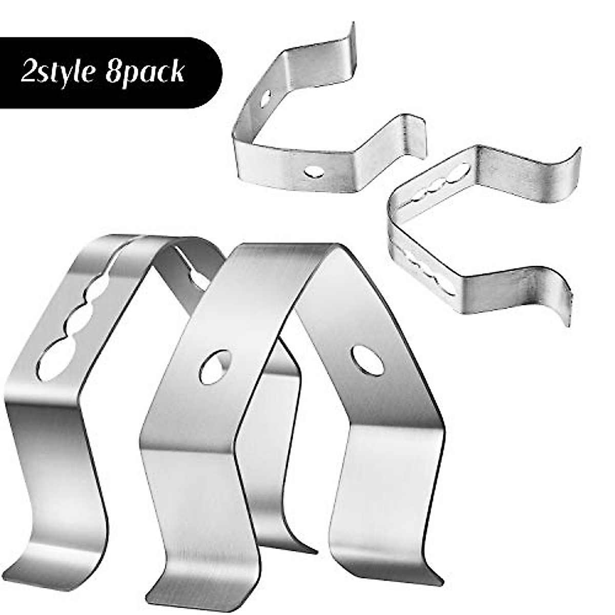 8 Pieces 2 Styles Probe Holder Clip Meat Grill Temp Probe Clip Barbecue Universal A Style Design Probe Holder, Single and Three Hole for Ambient Thermometer Temperature Readings Grill Ovens