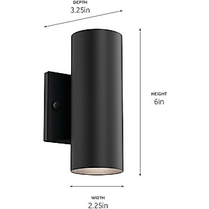 Kichler 15079AZT Up/Down Accent Light, Textured Architectural Bronze