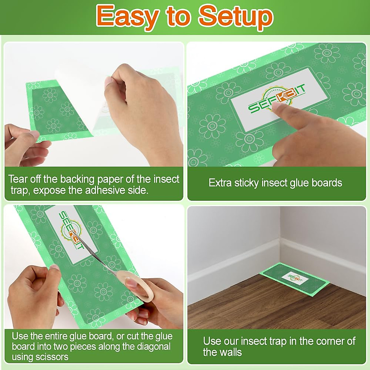 30 PCS Cricket Traps Indoor for Trapping Insects, Mice, Spiders, Bugs, Crickets, Scorpions, Roaches, Super Sticky & Non-Toxic Glue Board Pre-Baited with Fruity Scent Attractant - 9.5 x 3.15 in