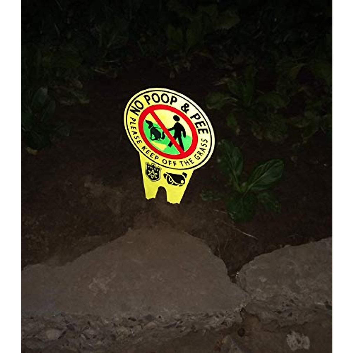 BesLife - Double Sided Sign - No Pooping Dog Signs For Yard - Please Keep Off The Grass Sign - Dont Poop in My Yard Sign with Stake - No Pooping Dog Sign - Dog Signs for Yard