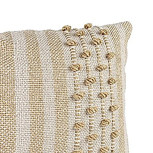Foreside Home & Garden Tan Pulled Knot 14X22 Hand Woven Filled Outdoor Pillow