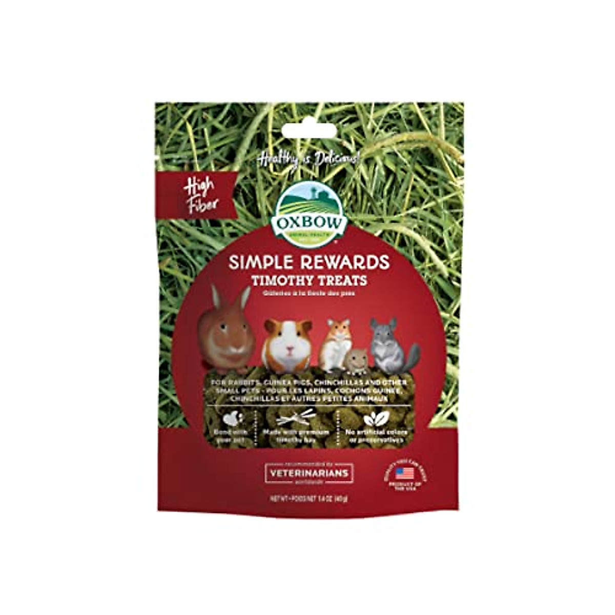 Oxbow (3 Pack) Simple Rewards Treats - Small Animals Timothy 1.4 oz