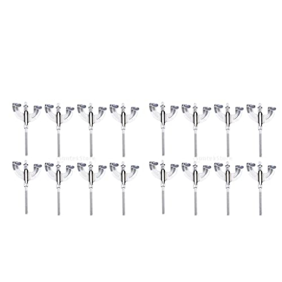 LoveinDIY 16x Durable Bass Drum Claws Hook W/Tension Rods Mount Replacement Chrome