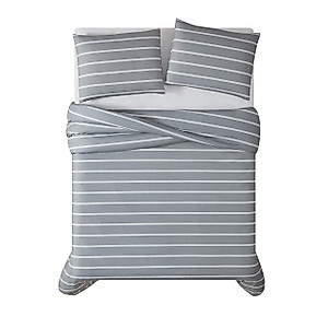 Truly Soft Maddow Stripe Grey Twin XL 2-Piece Duvet Cover Set