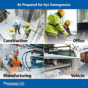 PhysiciansCare Wall-Mountable Eyewash Station with Single Bottle of Eye Wash Solution, 16 oz