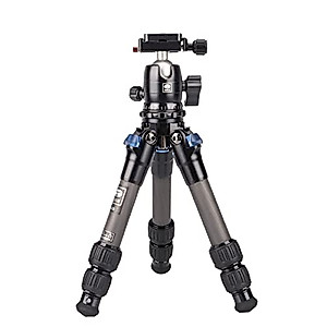SIRUI AM-223 Carbon Fiber Camera Tripod Mini Travel Compact Tripod with 360° B-00K Ball Head, Arca Swiss Quick Release Plate, Loads up 15KG, Max Height 16", Folded Height 12.1"
