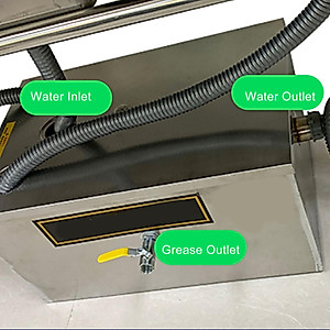 Stainless Steel 3 Stage Filtration Grease Trap Kitchen Grease Interceptor for Restaurant Dual Holes 50x25cm