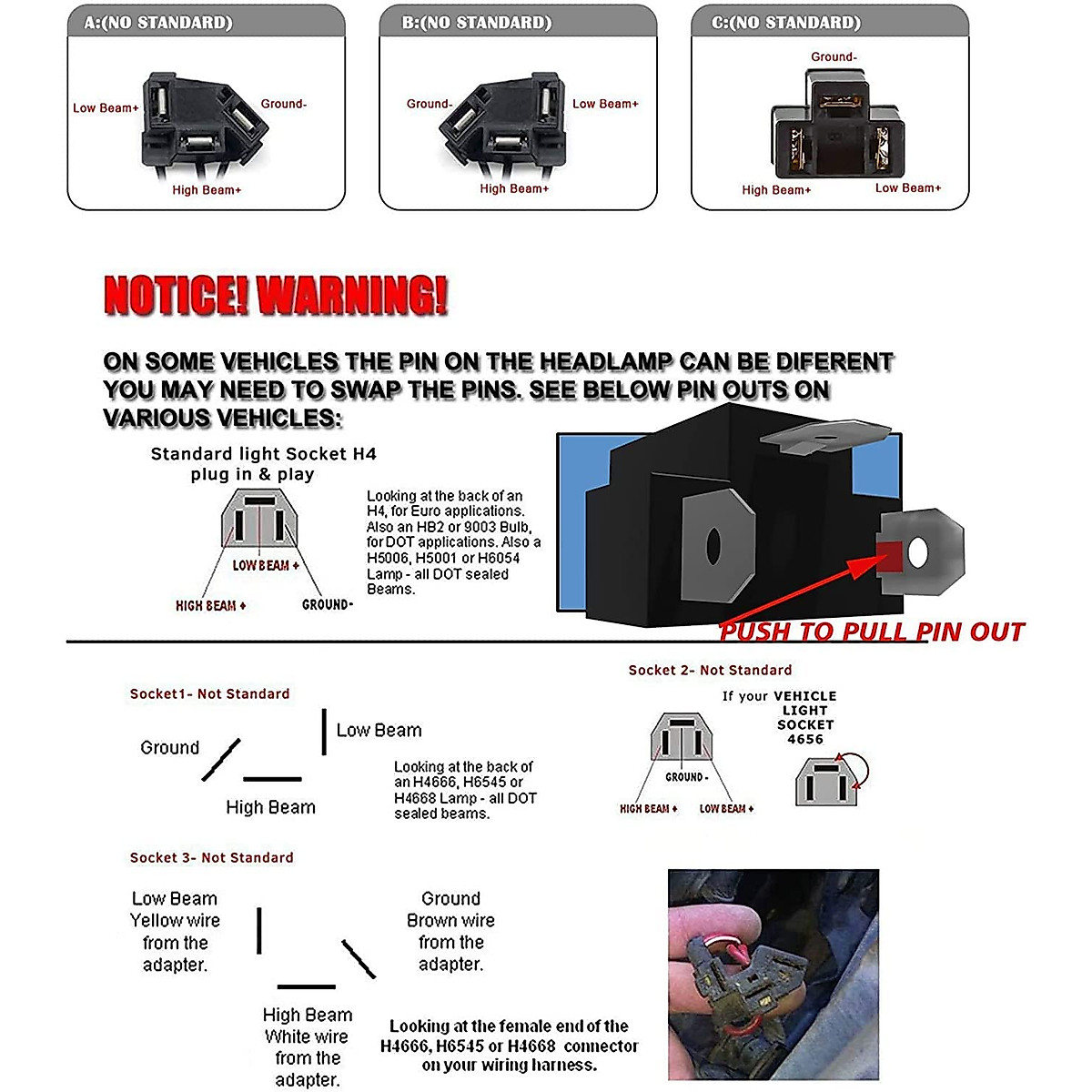 ROLINGER 2PCS H6054 Led Headlights 7x6 5x7 Auto Head Lamp Replacement 2PCS Hi/Low Sealed Beam with Blue DRL Lights Compatible with Jeep Wrangler YJ XJ Cherokee E250 Chevy Van Truck Toyota Mr2