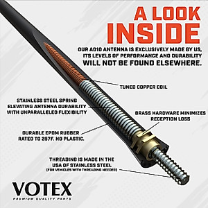 AntennaMastsRus - Short Rubber Antenna fits Toyota Tacoma (1995-2015) - USA Stainless Steel Threading - The Original Replacement 6 3/4 Inch Accessories - Car Wash Proof - Internal Copper Coil