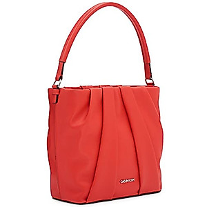 Calvin Klein Myla Novelty Large Hobo Shoulder Bag, Crimson