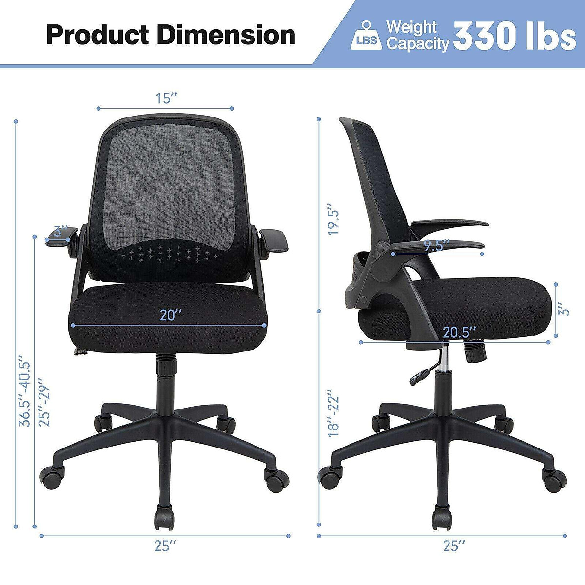 MNHW Mesh Office Chair Adjustable Rolling Computer Desk Chair w/Flip-up Armrest Black FilinyDF Gaming Chair Office Chair Desk Chair Computer Chair Home Office Desk Chairs Gamer Chair Office chai